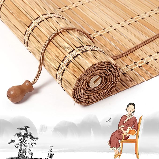 Amazon.com: Bamboo Roll Up Shades Bamboo Roll Up Blinds Bamboo Roller ...