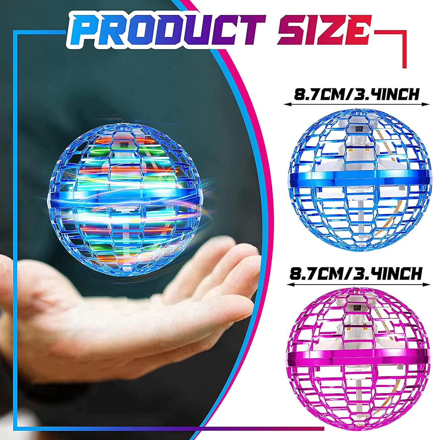 2 Pieces Flying Spinner Magic Flying Toy Ball, Blue and Purple Flying ...