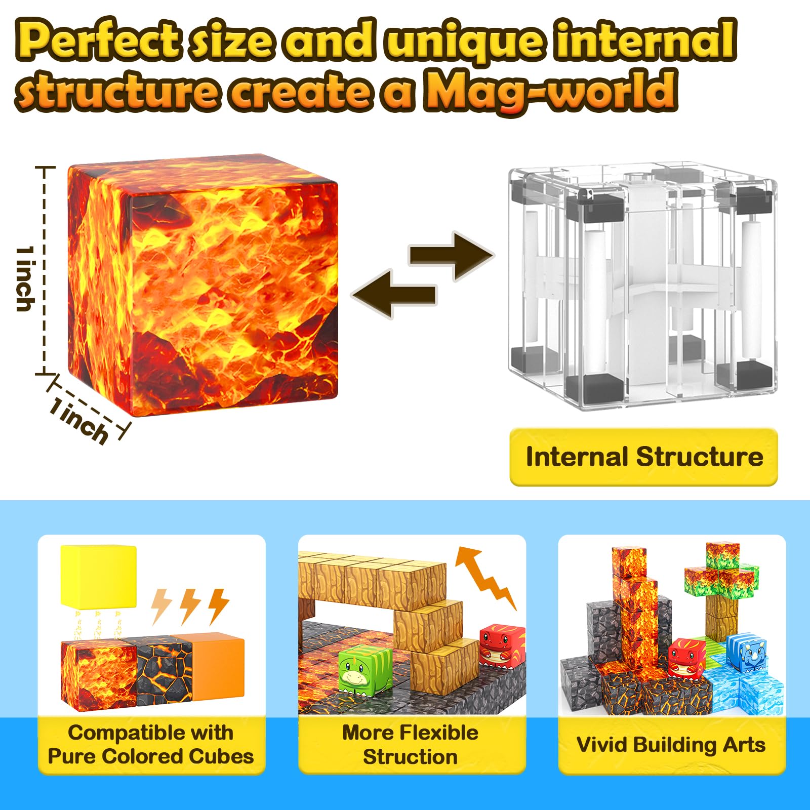 Magnetic Blocks - Build Mine Magnet World Magic Teleport Pipes Set, 1