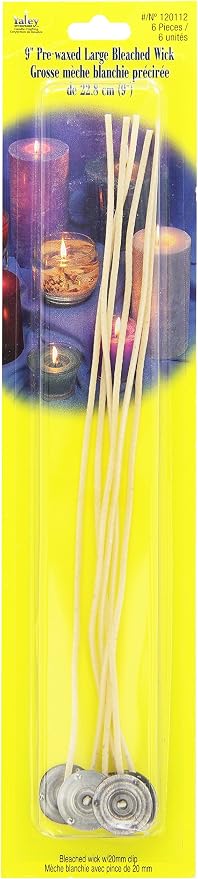 Amazon.com: Yaley Pre-Waxed Wick W/Clip 9" 6/Pkg-Large Bleached
