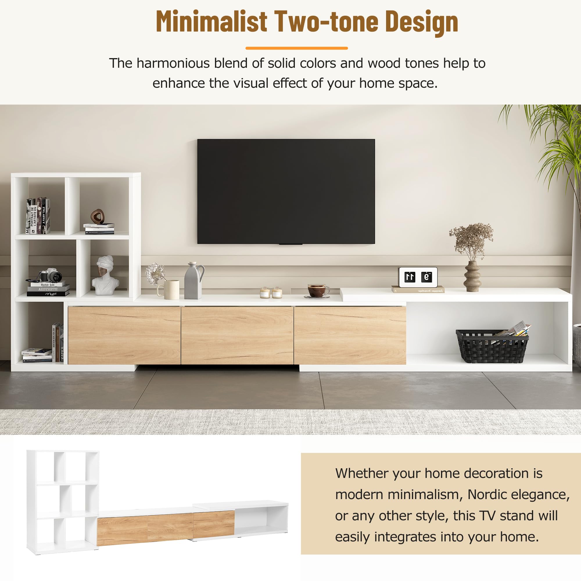 Snapklik.com : Merax Extendable TV Stand For Televisions Up To 110 ...