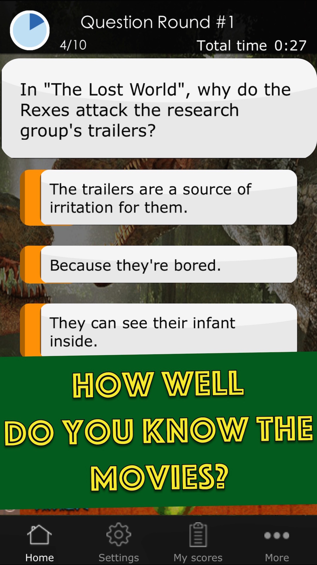 Quiz Game for the Jurassic Park Movies - Including Questions about ...