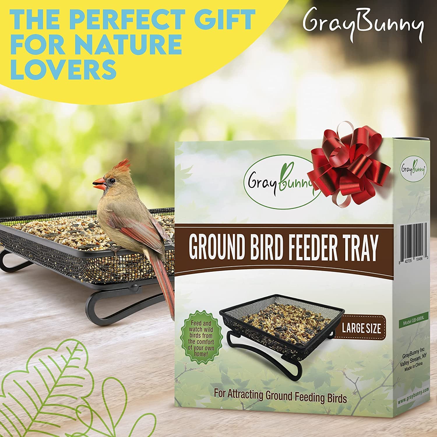 Snapklik.com : Bird And Squirrel Feeder Tray 11x11 Inches, Cardinal ...