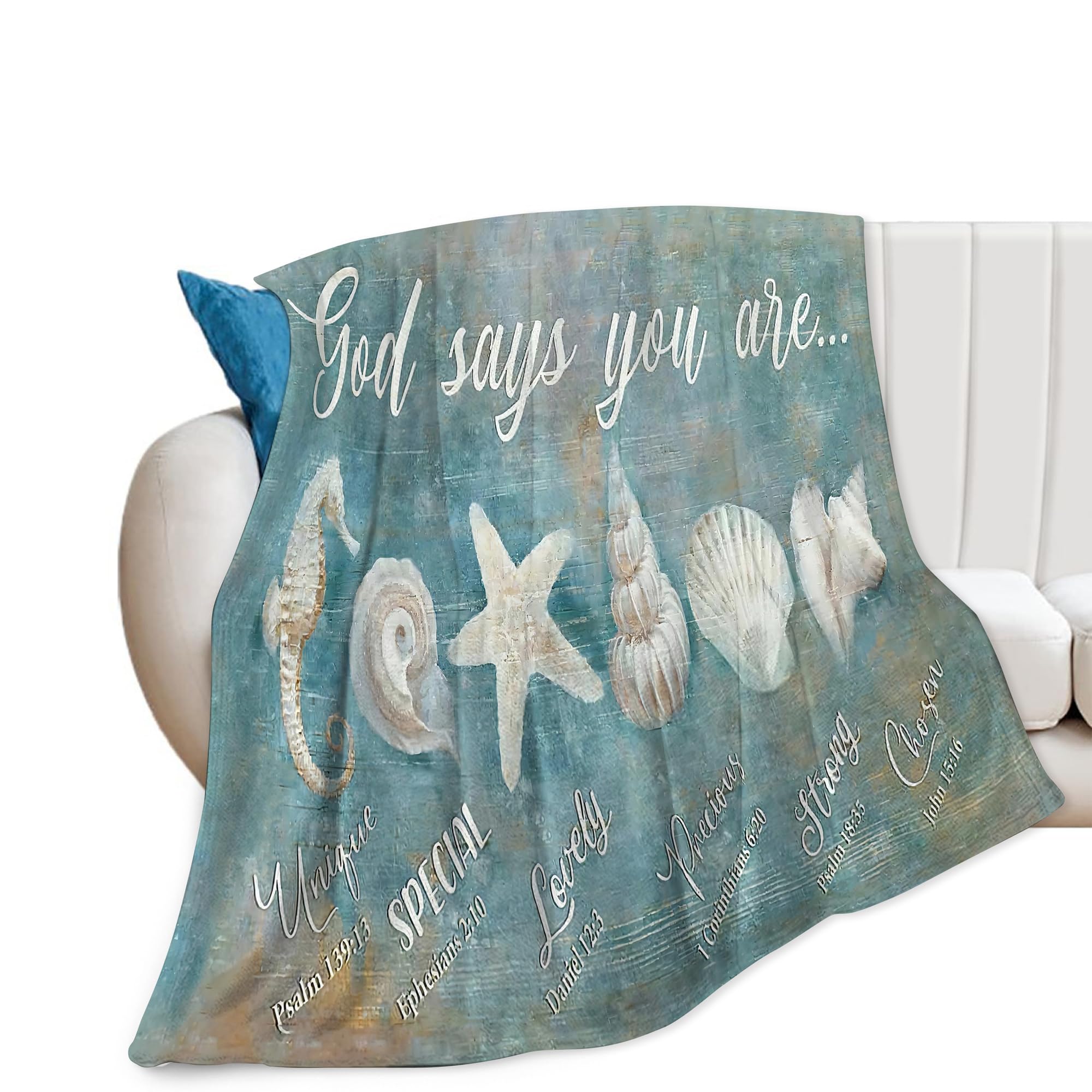 Amazon.com: Ocean Nautical Blanket Seashells Throw Blanket Ocean Gifts ...