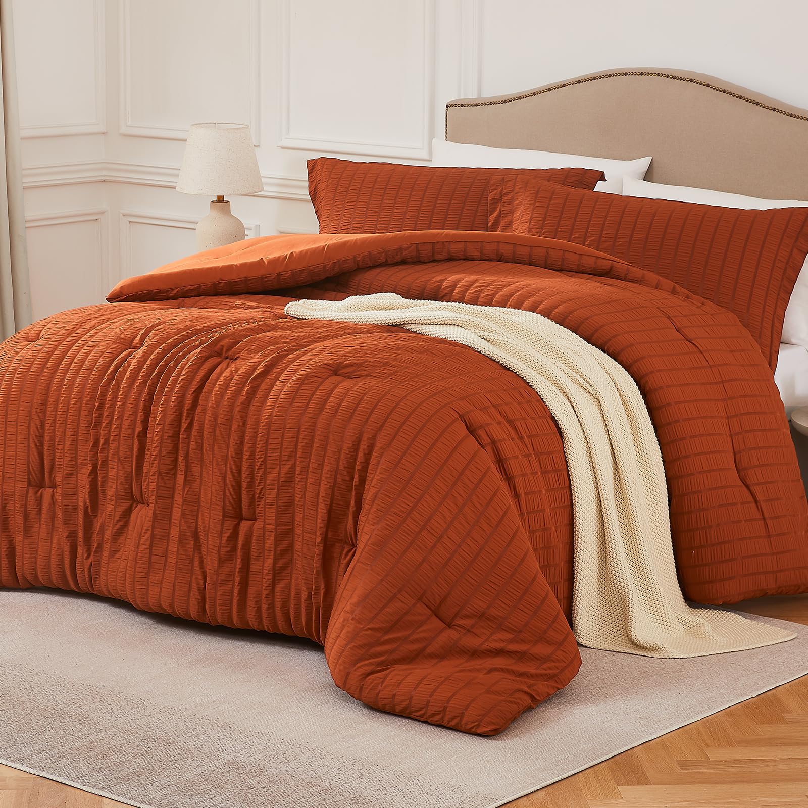 Amazon.com: Quataly Terracotta Queen Comforter Set - 3 Pieces ...
