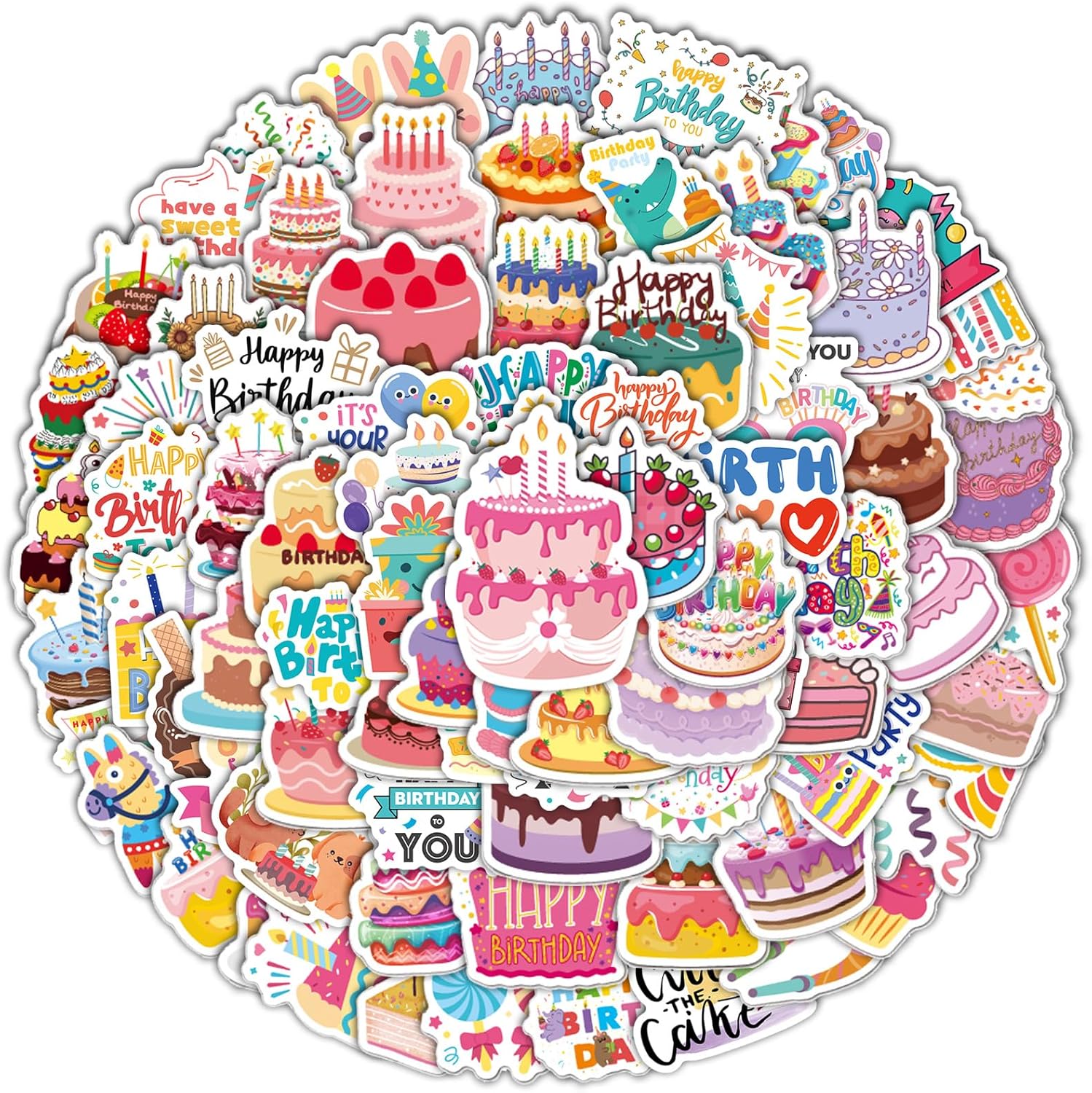 Amazon.com: 300 Pcs Happy Birthday Stickers for Kids Vinyl Cartoon ...