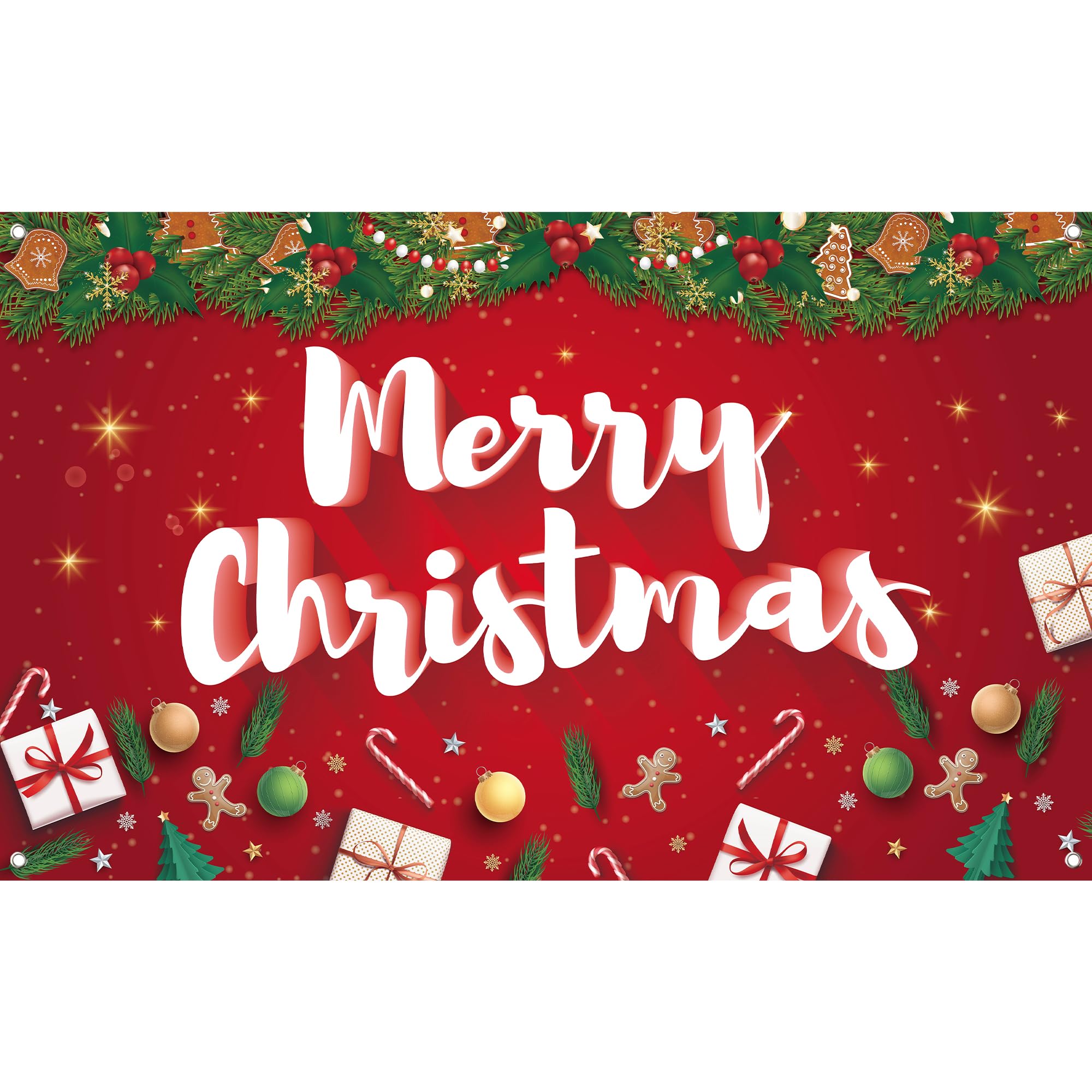 Amazon.com: KatchOn, Red Merry Christmas Banner - XtraLarge, 72x44 Inch ...