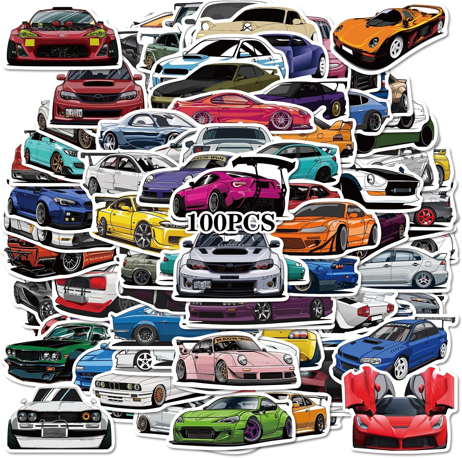 Amazon.com: Car Stickers 100Pcs Japanese Race Car Stickers Vinyl ...