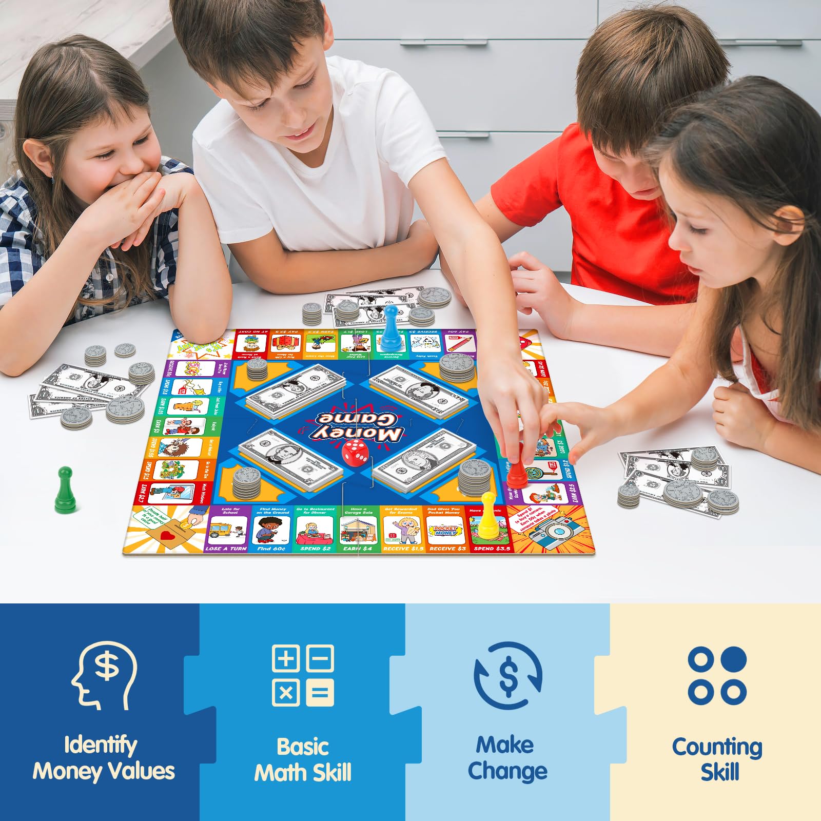 Snapklik.com : Money Board Games For Kids, Coins And Bills Toddler ...