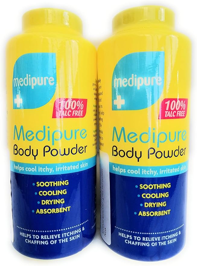 Twin Pack Medipure Medicated Body Powder 100% Talc Free 200g : Amazon ...