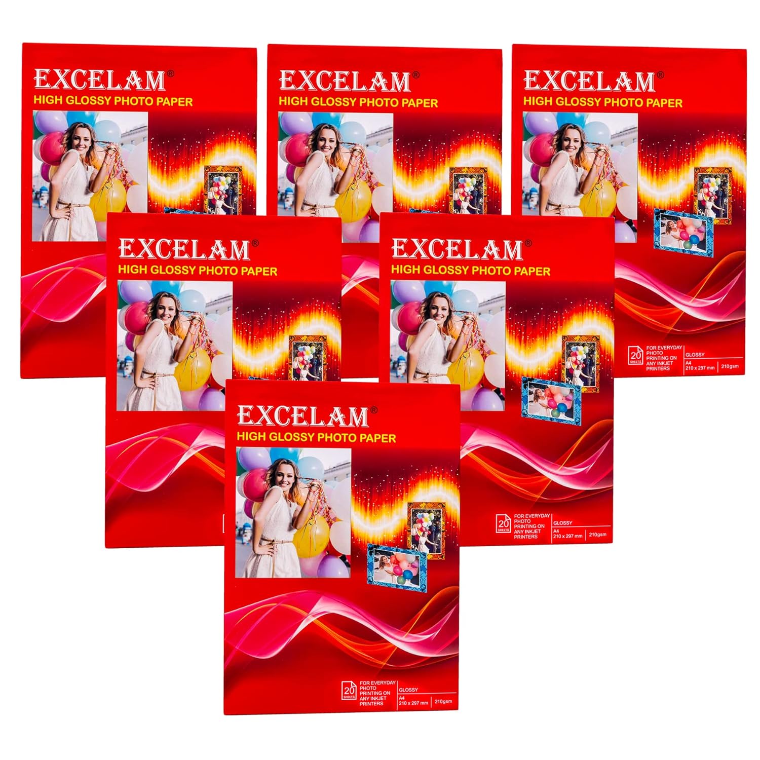 Excelam Super Glossy UnRuled A4 210 gsm Photo Paper (Pack of 20 Sheets ...