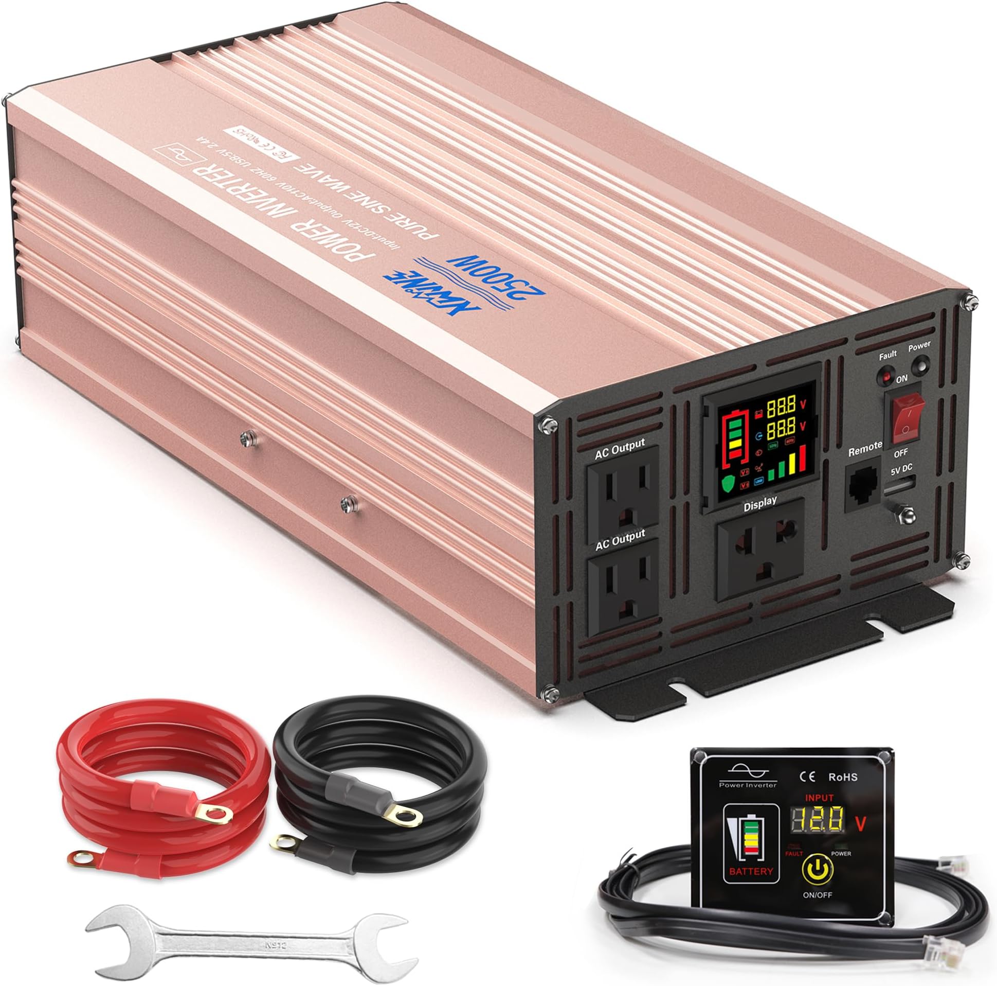 Amazon.com: XWJNE Pure Sine Wave Inverter 2500 Watt Power Inverter DC ...