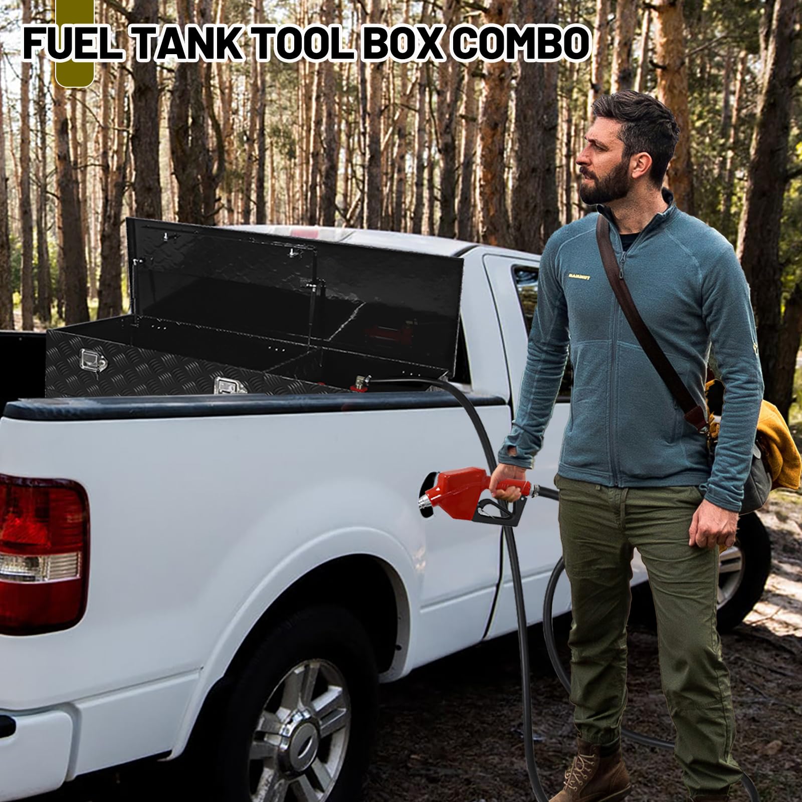 With Black Tool Box Fuel Tanks TrailFX 75 Gallon Transfer Fuel