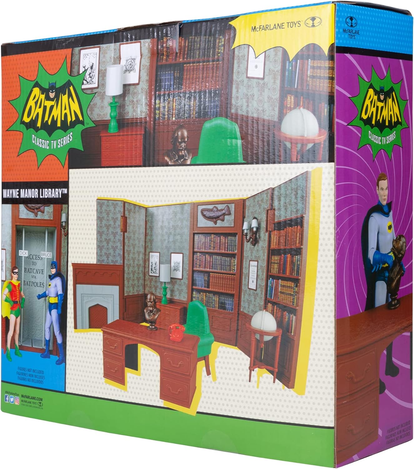 McFarlane Toys – DC Retro Wayne Manor Library (Batman 66′) Playset