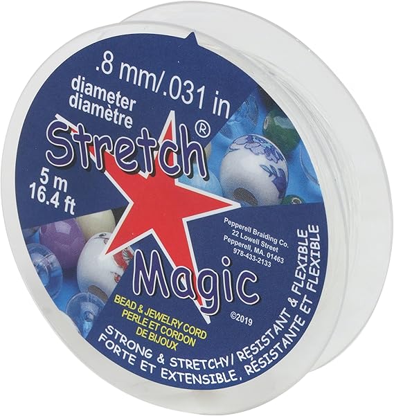 Amazon.com: Stretch Magic Elastic Beading Cord – Clear Color, 0.8mm in ...