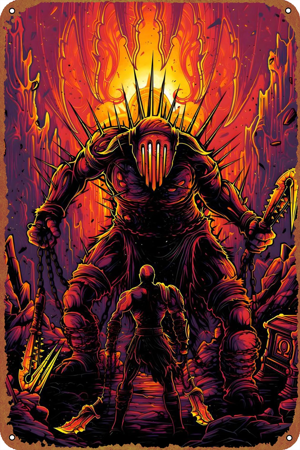 Amazon.com: Kratos God of War Game Poster Retro Metal Tin Sign Vintage ...