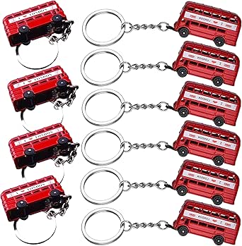 10 London red bus key rings British gift key chain London souvenir 3D ...