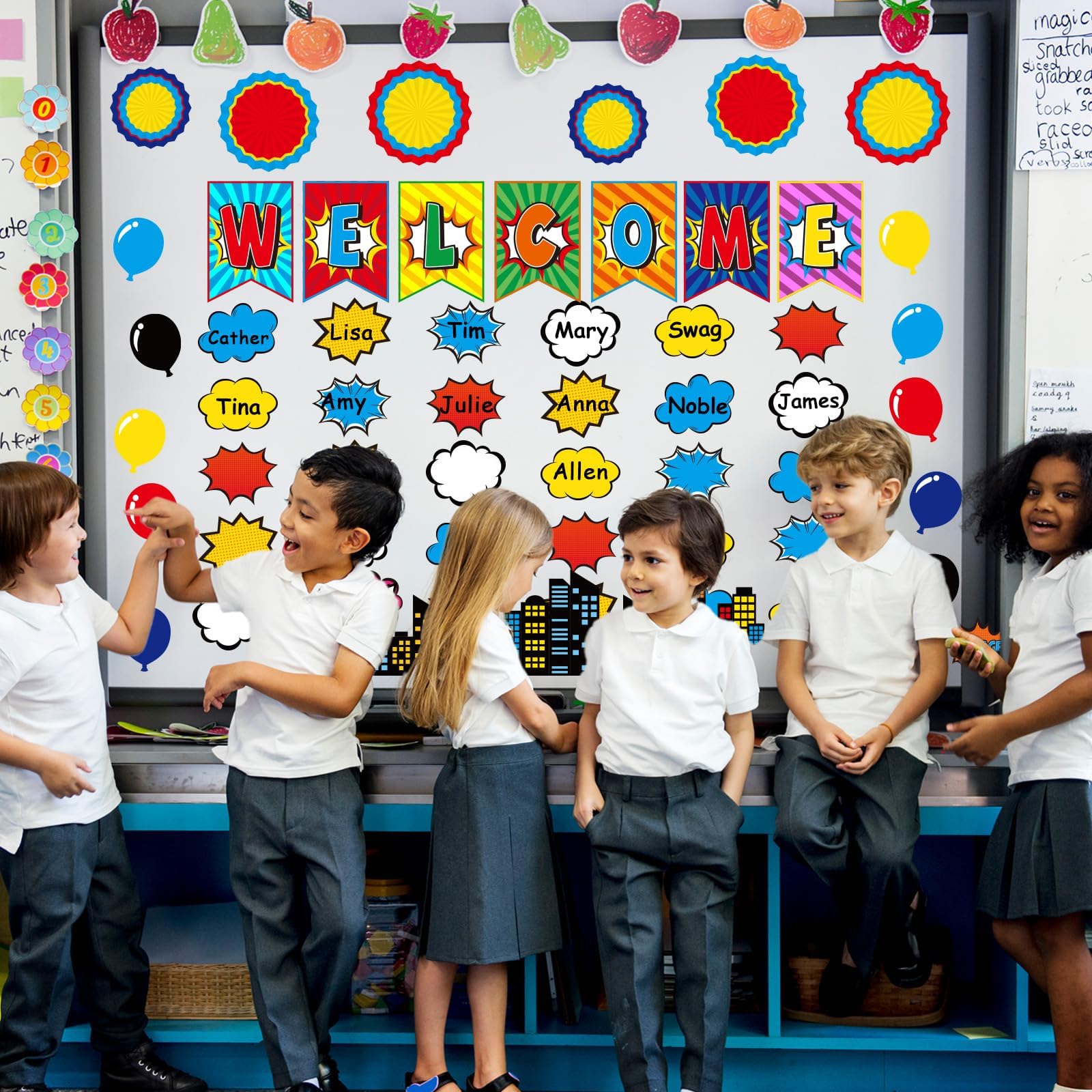 Snapklik.com : 61 Pieces Simply Hero Welcome Classroom Bulletin Board ...