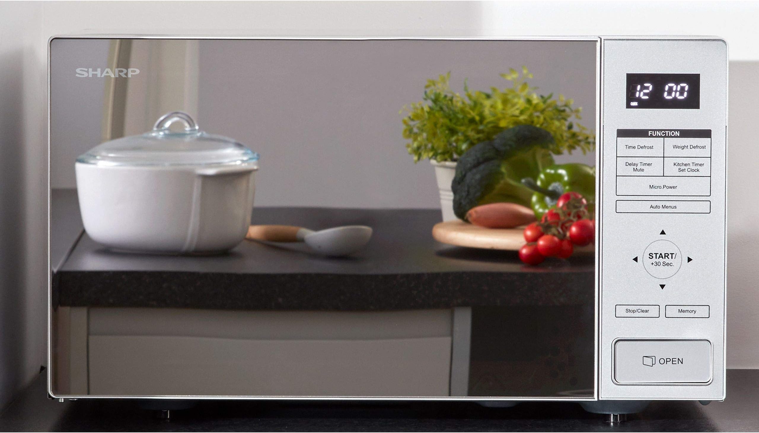 Sharp RBS232TM 23 Litre Microwave - Mirror Glass / Grey : Amazon.co.uk ...