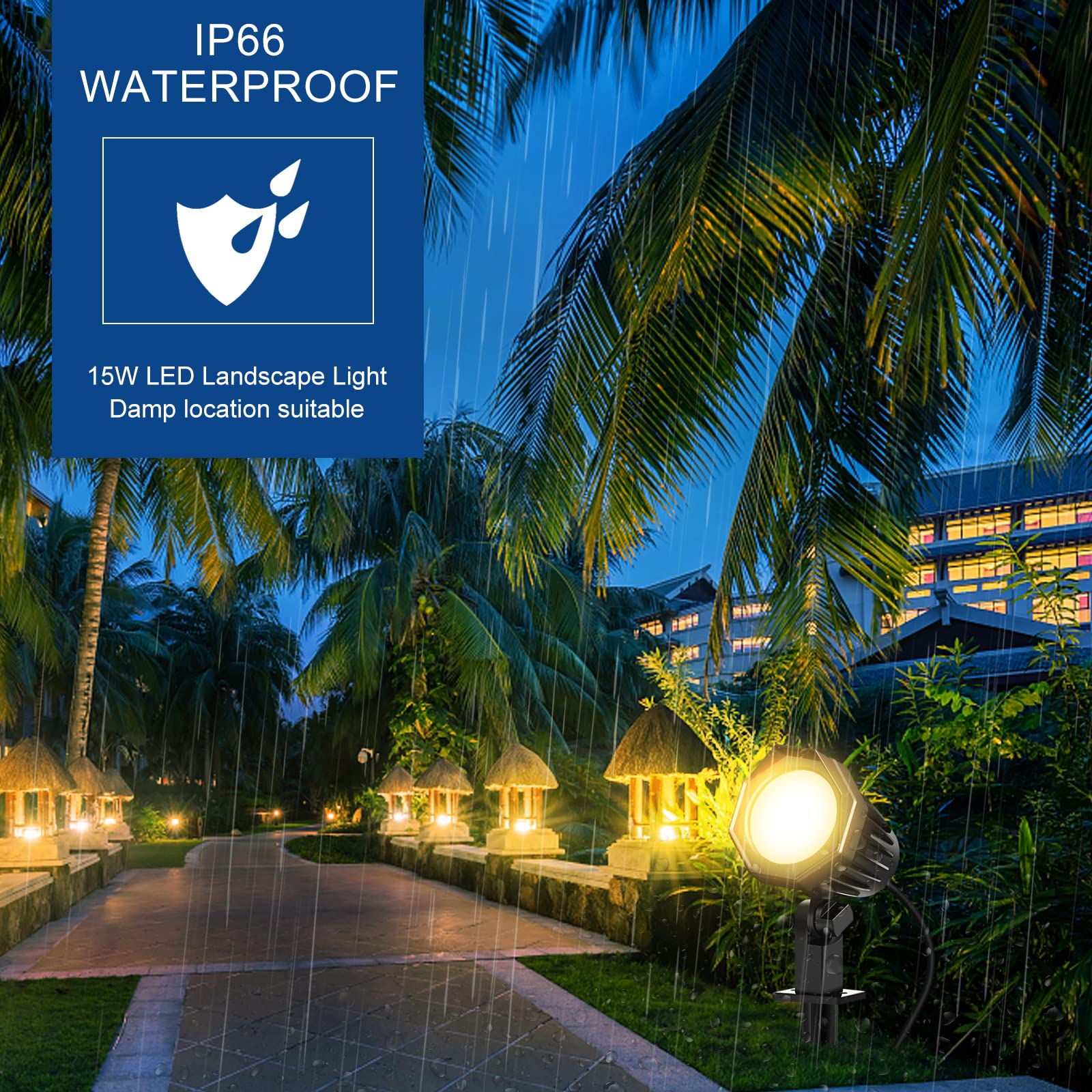 Snapklik.com : MEIKEE 15W Spot Lights Outdoor 1500LM 2700K Warm White ...