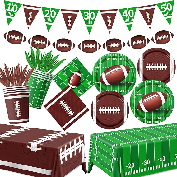 Amazon.com: 178Pcs Football Party Supplies - Football Plates and ...