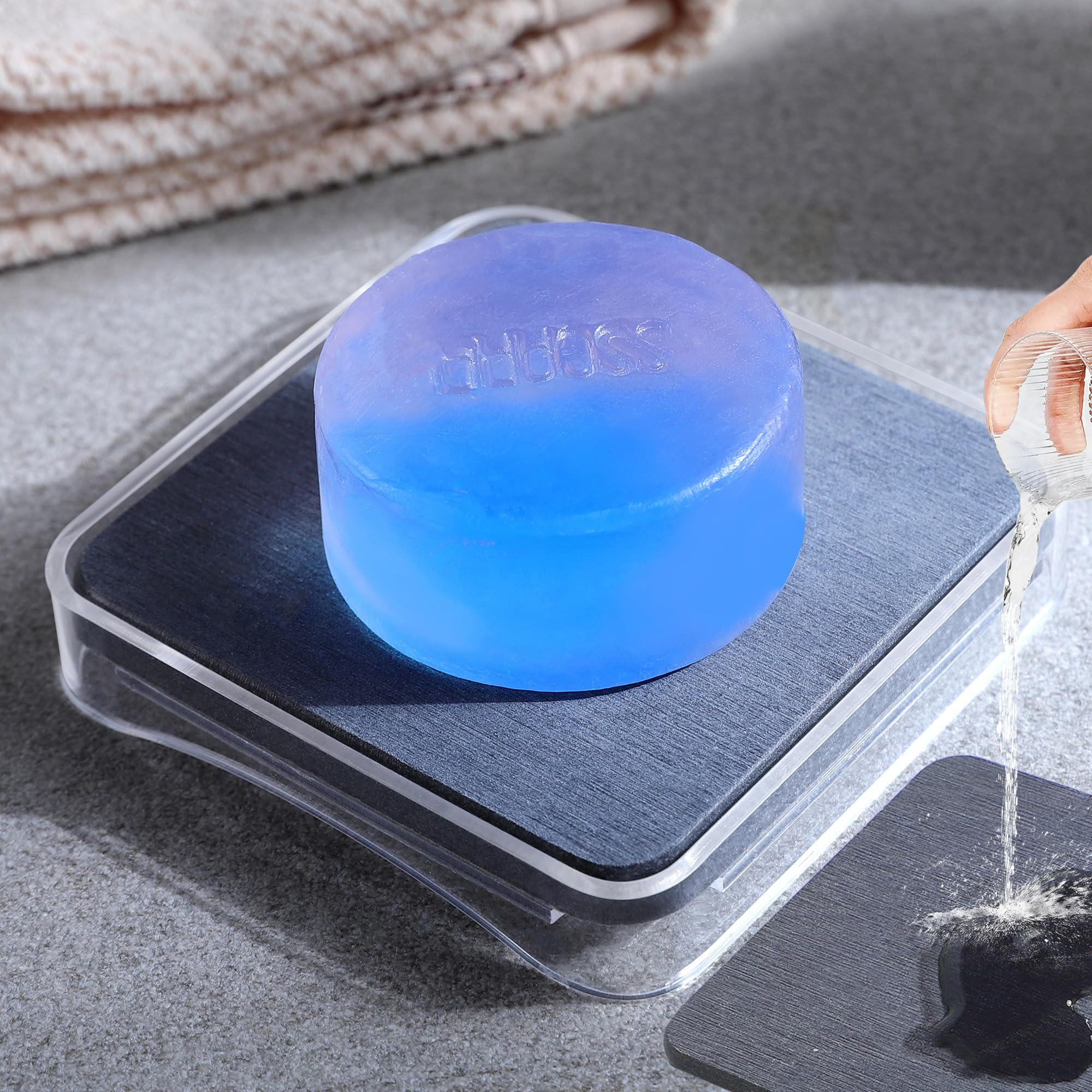 Amazon.com - Acrylic Bathroom Soap Dish with Fast-Drying Diatomite ...