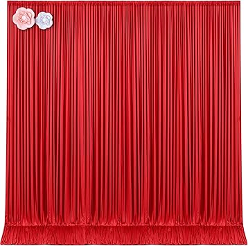 Amazon.com : 10x12 Red Backdrop Curtains for Wedding Party Wrinkle Free ...
