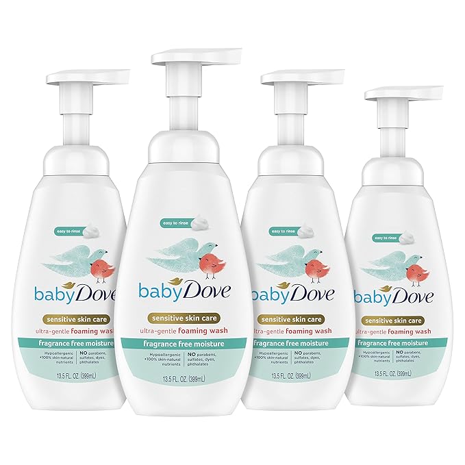 Amazon.com: Baby Dove Baby Foaming Wash Fragrance Free Moisture 4 Count ...