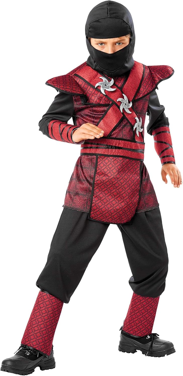 Amazon.com: Fun Costumes Ninja Costume Boys | Regal Red Ninja Costume ...