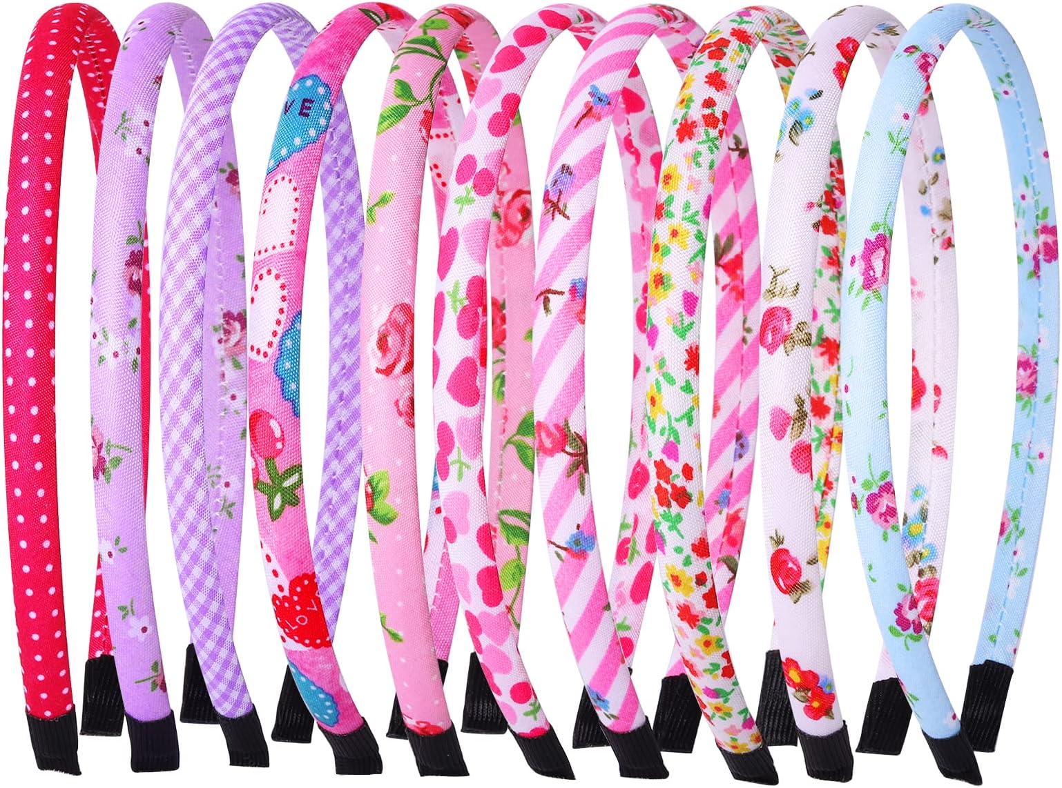 Amazon.com : Fishdown 10 Pcs Plain Fabric Headbands for Girls Thin Hair ...