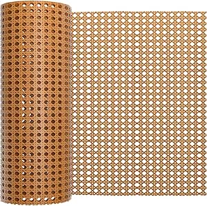 16" x10FT Plastic Rattan Cane Webbing, Woven Open Mesh Cane Net Roll ...