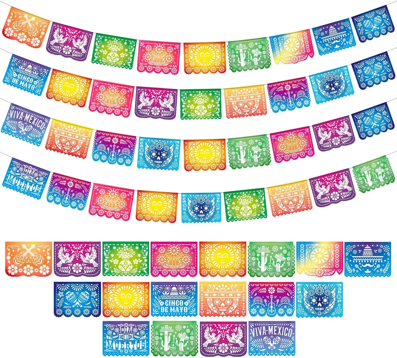 Amazon.com: Mexican Party Banners, Papel Picado Banner - Cinco de Mayo ...
