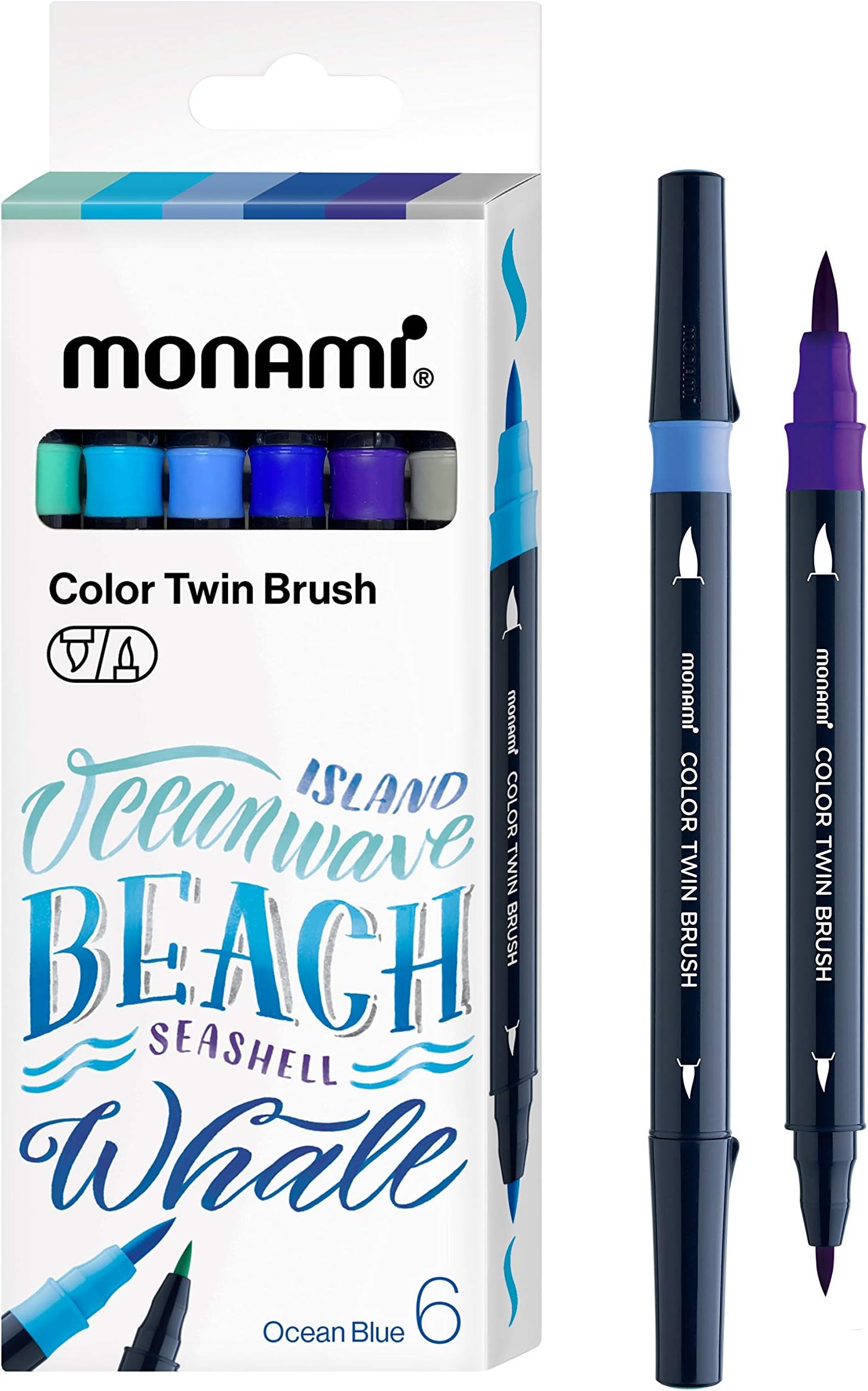 Amazon.com : Mogyann Blue Markers, 12 Pack Dual Brush Pens Drawing ...