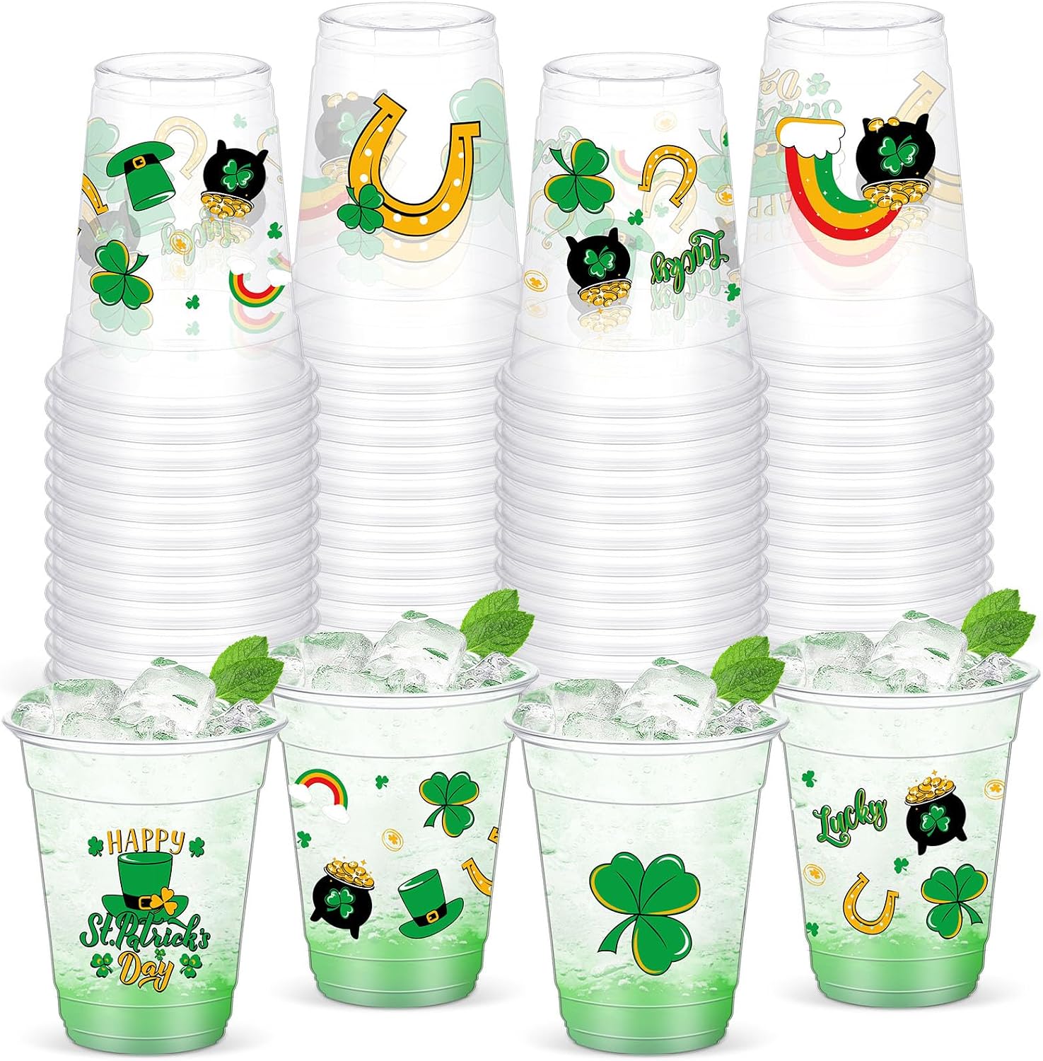 Amazon.com: Sliner 50 Pieces St. Patrick's Day Cups Bulk 12 oz ...