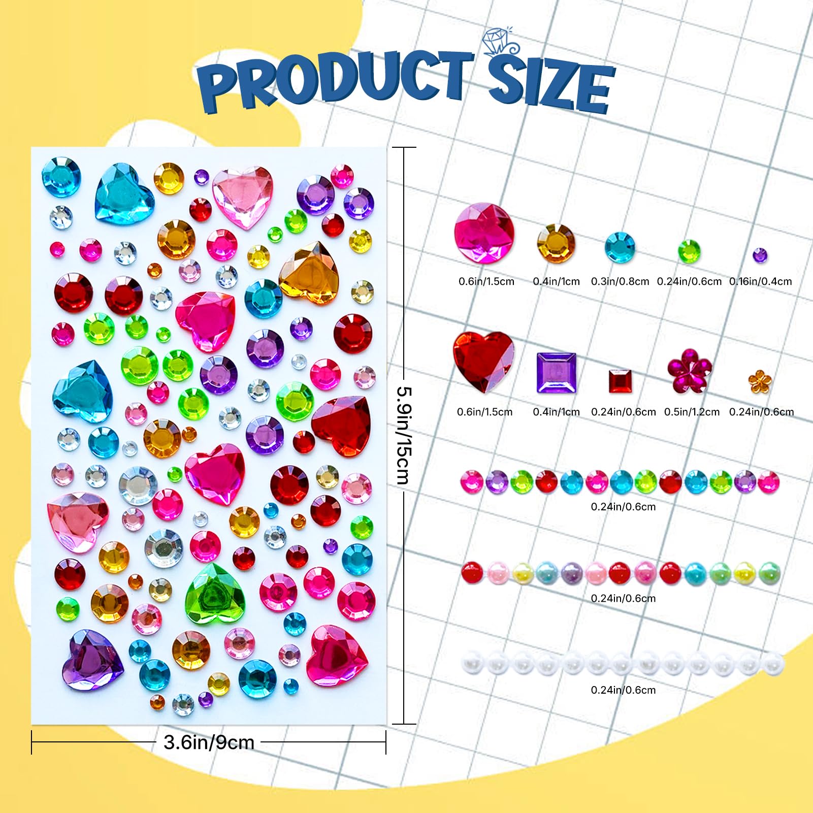 Snapklik.com : 1108pcs Gem Stickers Self Adhesive Rhinestone Jewel ...