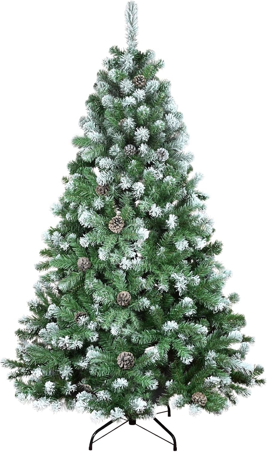 Amazon.com: Kadunmina 6ft Snow Flocked Artificial Christmas Tree Unlit ...