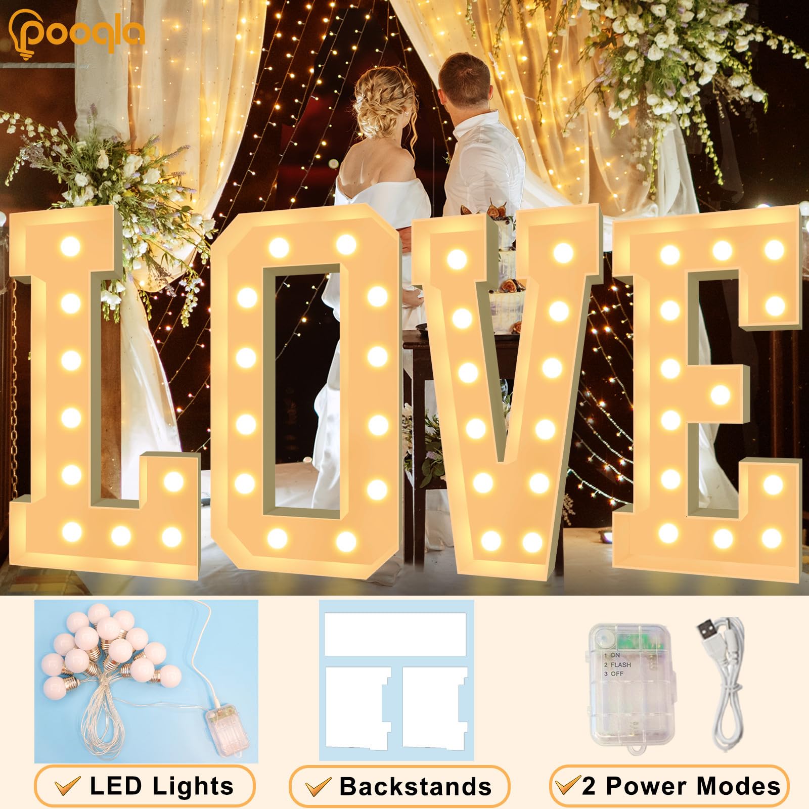 Snapklik.com : 4 FT Marquee Light Up Letters, Marquee Letter Lights 4 ...