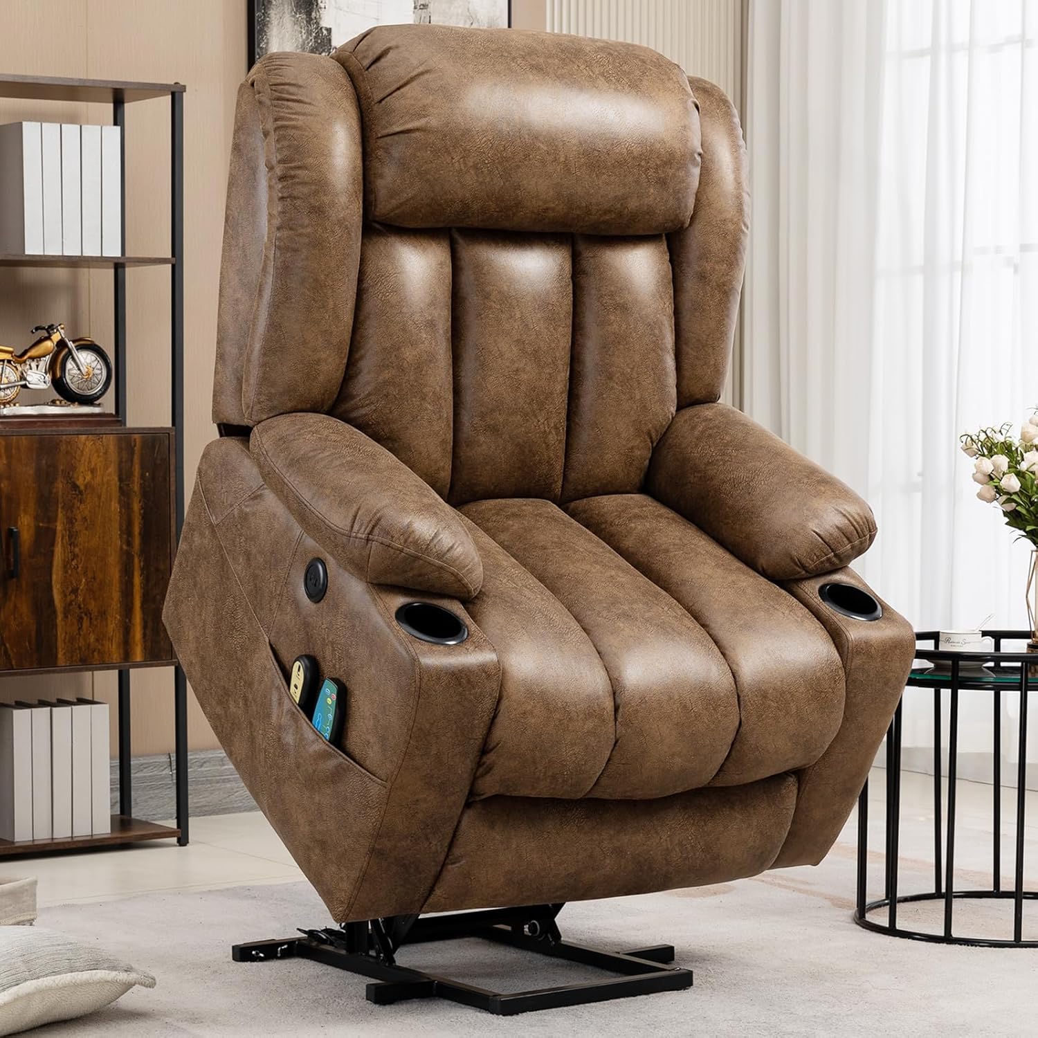 Amazon.com: VIVIJASON Tall Man Large Power Lift Recliner Chair with Massage and Heat for Elderly ...