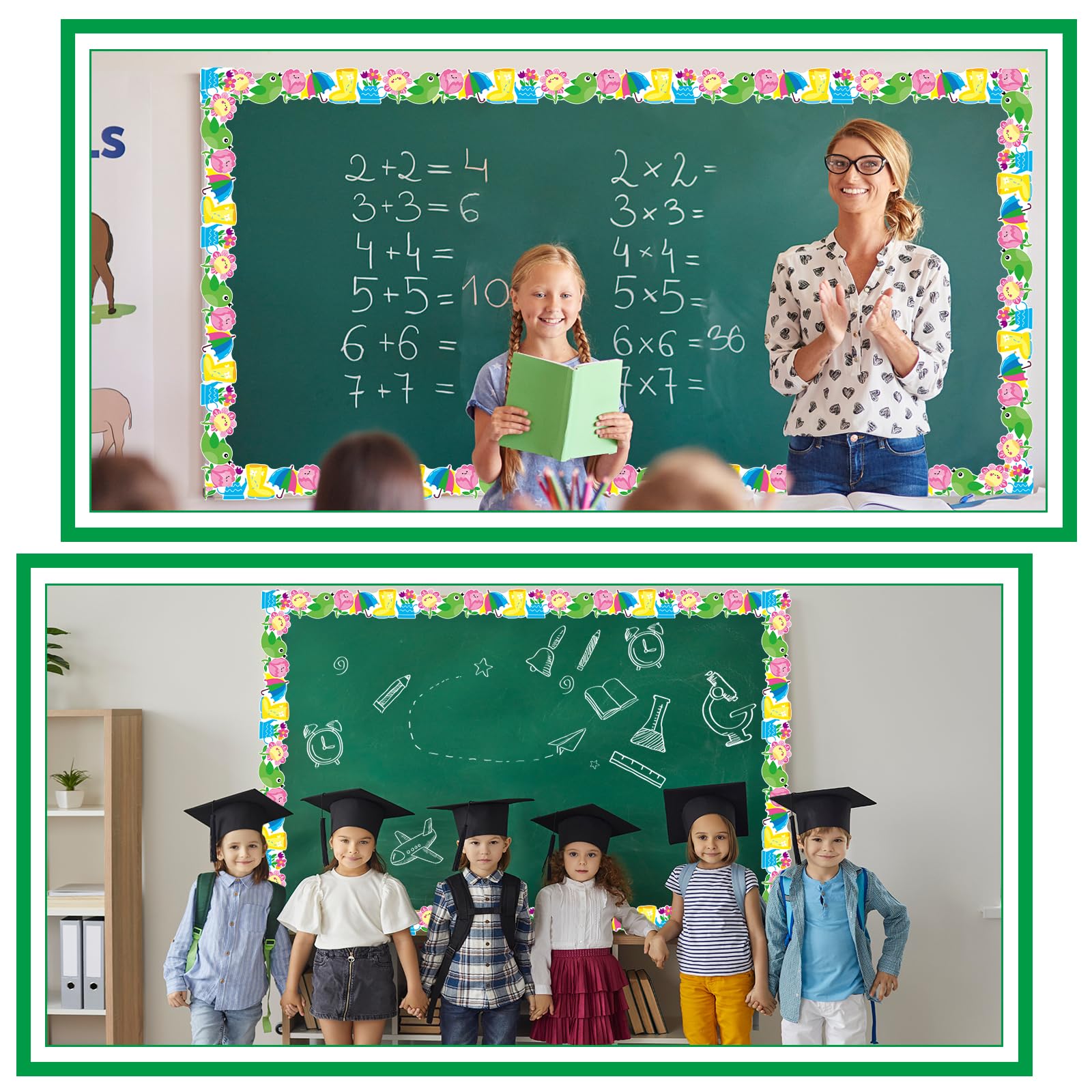 Snapklik.com : 65.6 Feet Spring Flower Bulletin Board Border Springtime ...