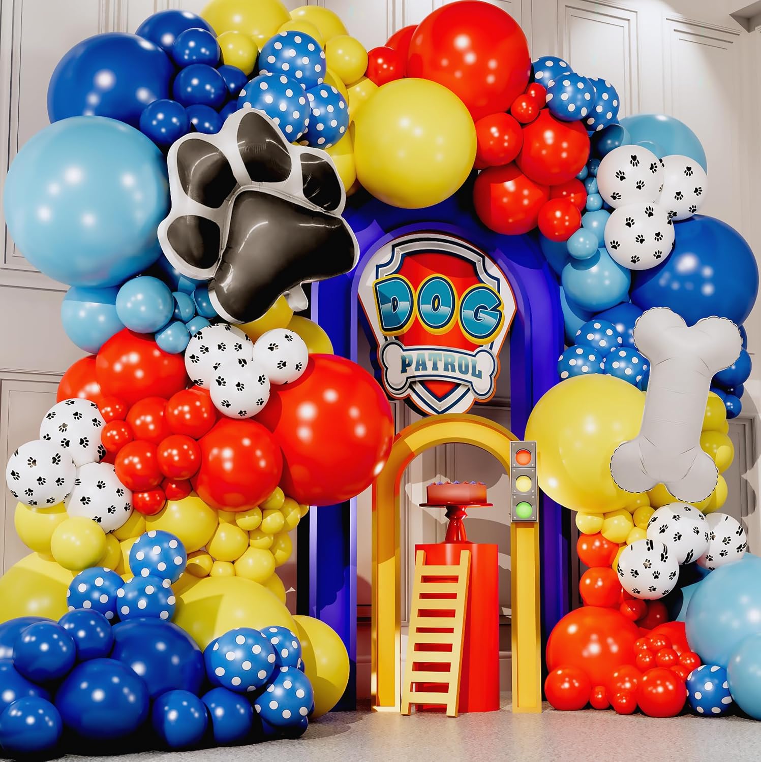 Amazon.com: ALL-IN-1 Paw Balloons Garland Arch Kit with BONUS Dog Bone ...