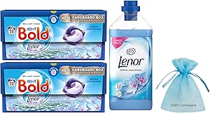 Bold All-in-1 Pods Laundry Washing Capsules, 28Pods, Pack of 2 & Lenor ...