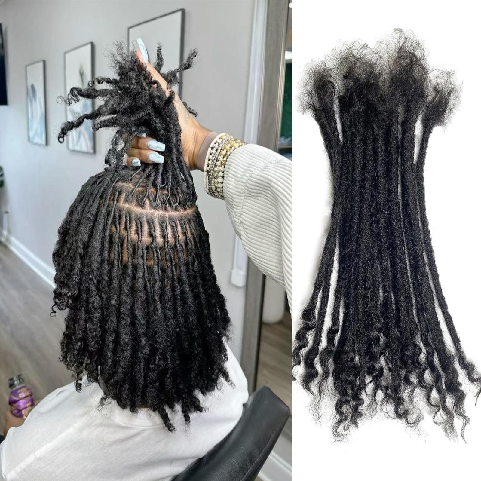 Amazon.com : 100% Real Human Hair 0.4cm Width 12 Inch Loc extensions 30 ...