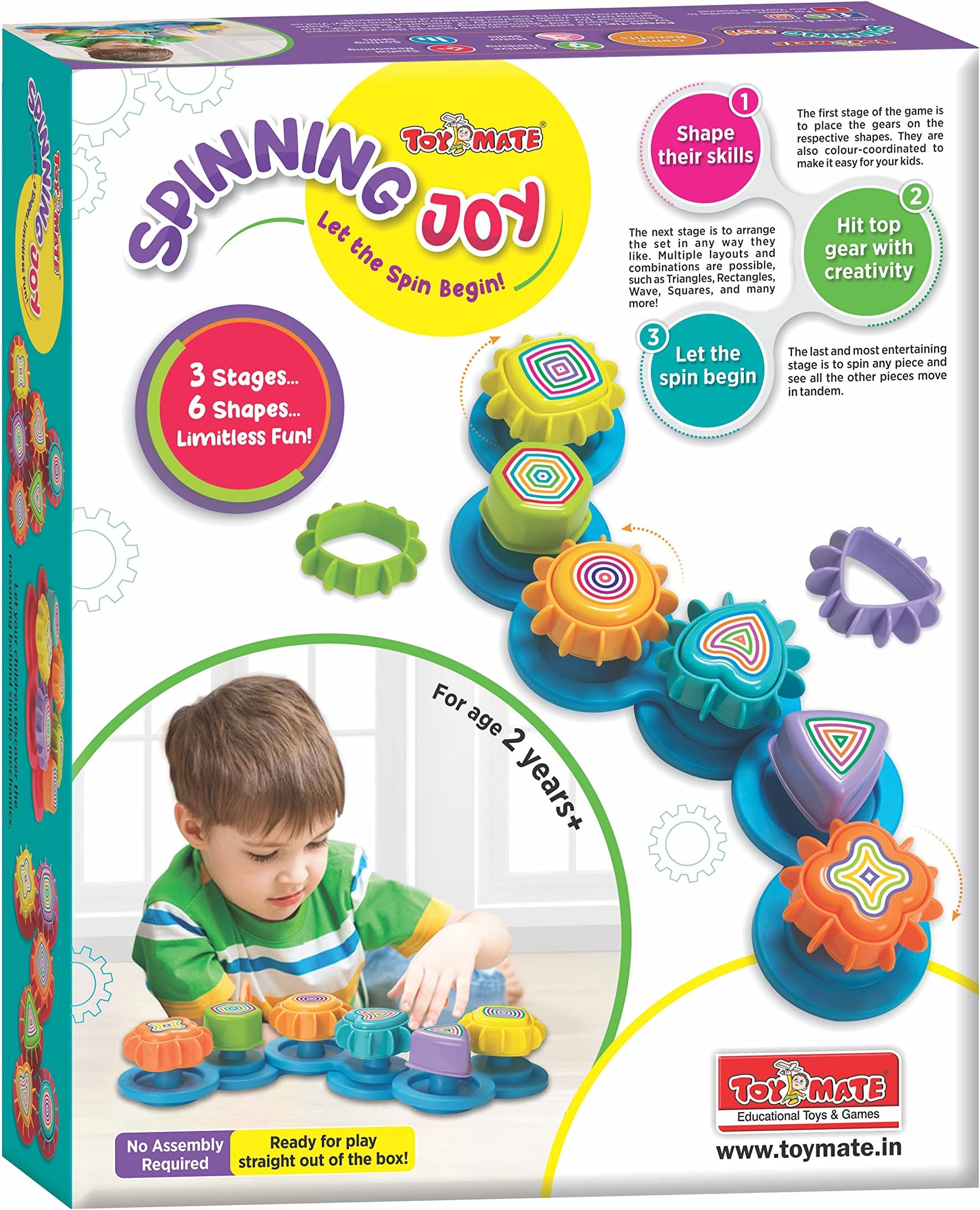 Toymate Spinning Joy - A Shape ‘N’ Spin Gear Sorter. A Developmental ...