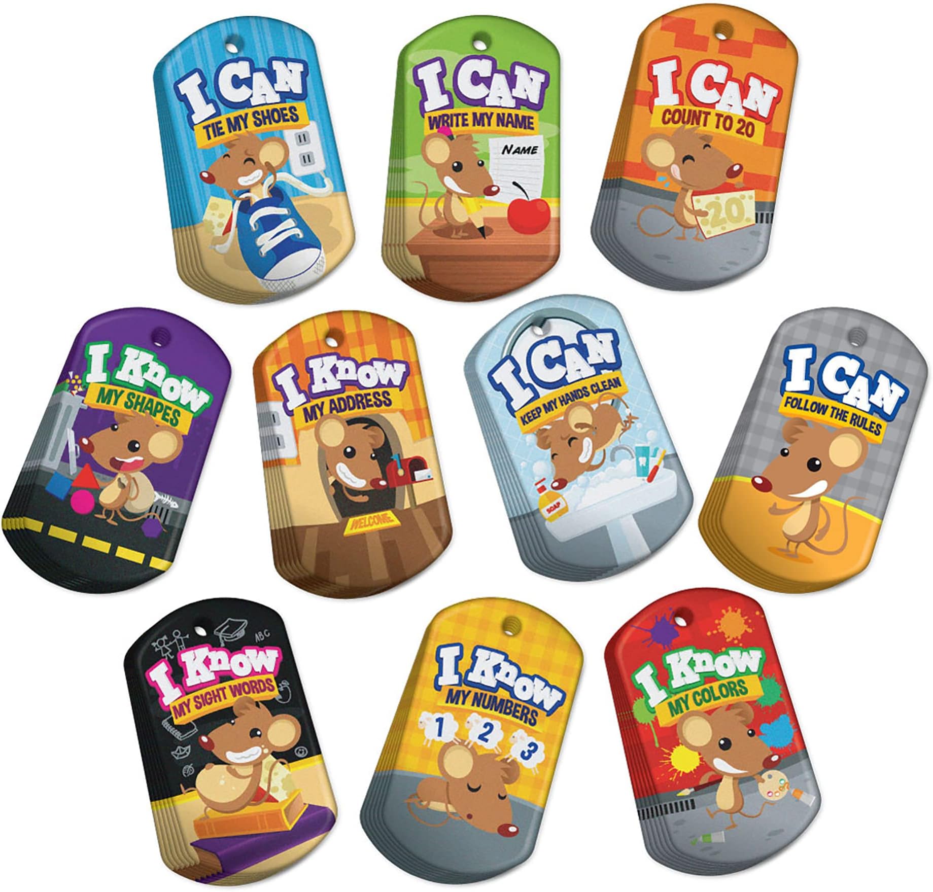 Amazon.com : Build, Support, & Encourage Kindergarten Skills Brag Tags ...