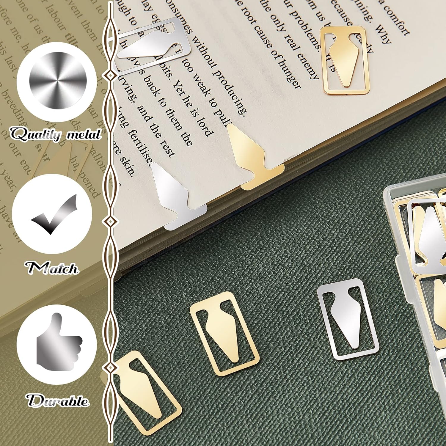 Mixed Metals Book Line Markers - 100 Count Tin Nepal | Ubuy