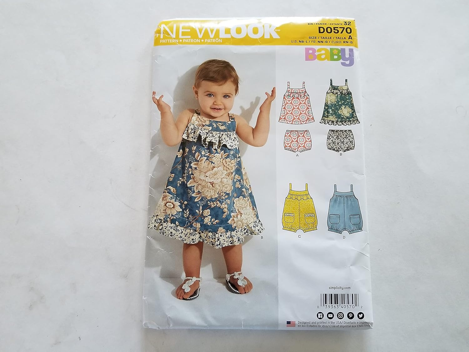 Amazon.com: New Look D0570 // 6501 Sewing Pattern Babies' Dress and ...