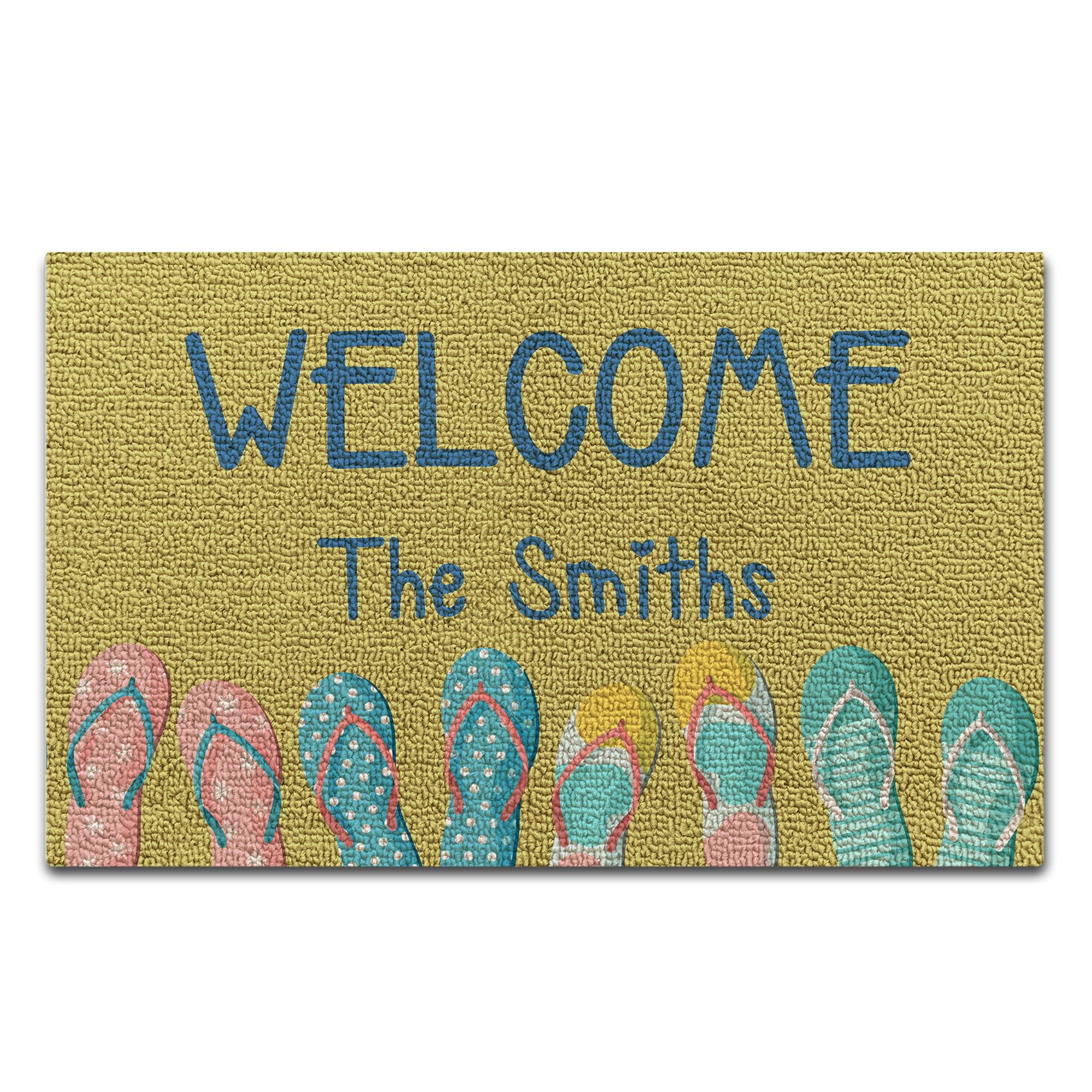 Amazon.com: Eprocase Personalized Flip Flops Front Doormat, Custom ...
