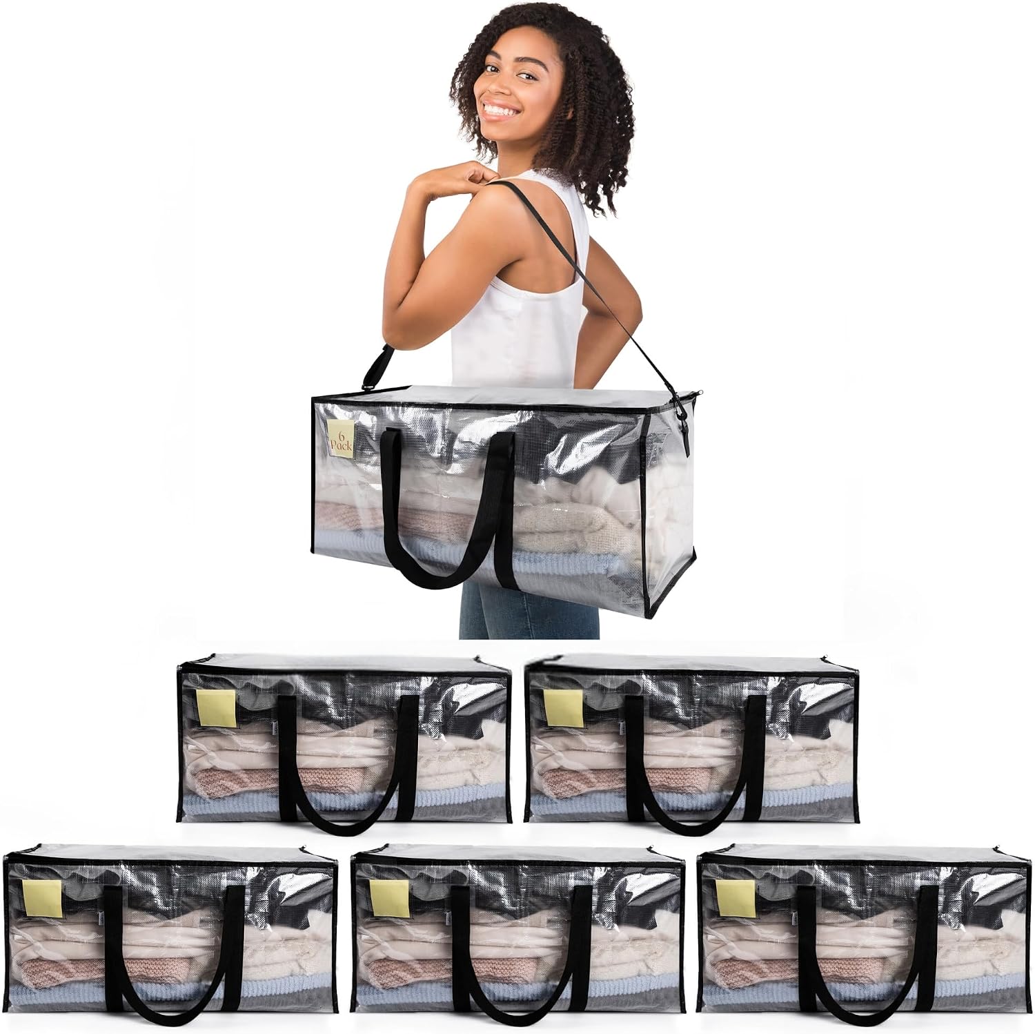 Amazon.com: 6-Pack Extra-Large, Heavy-Duty, Semi-Transparent Moving ...