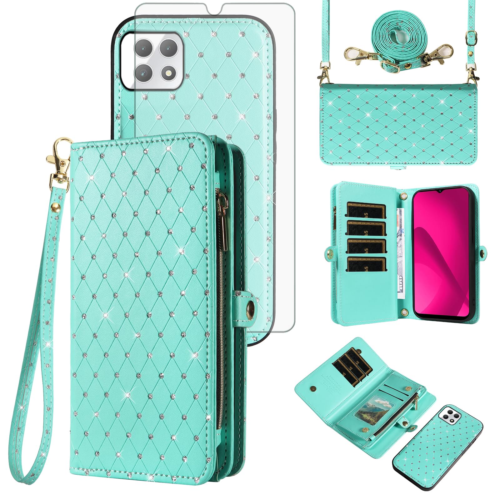 Amazon.com: Asuwish Phone Case for T-Mobile Revvl 7 5G Zipper Wallet ...