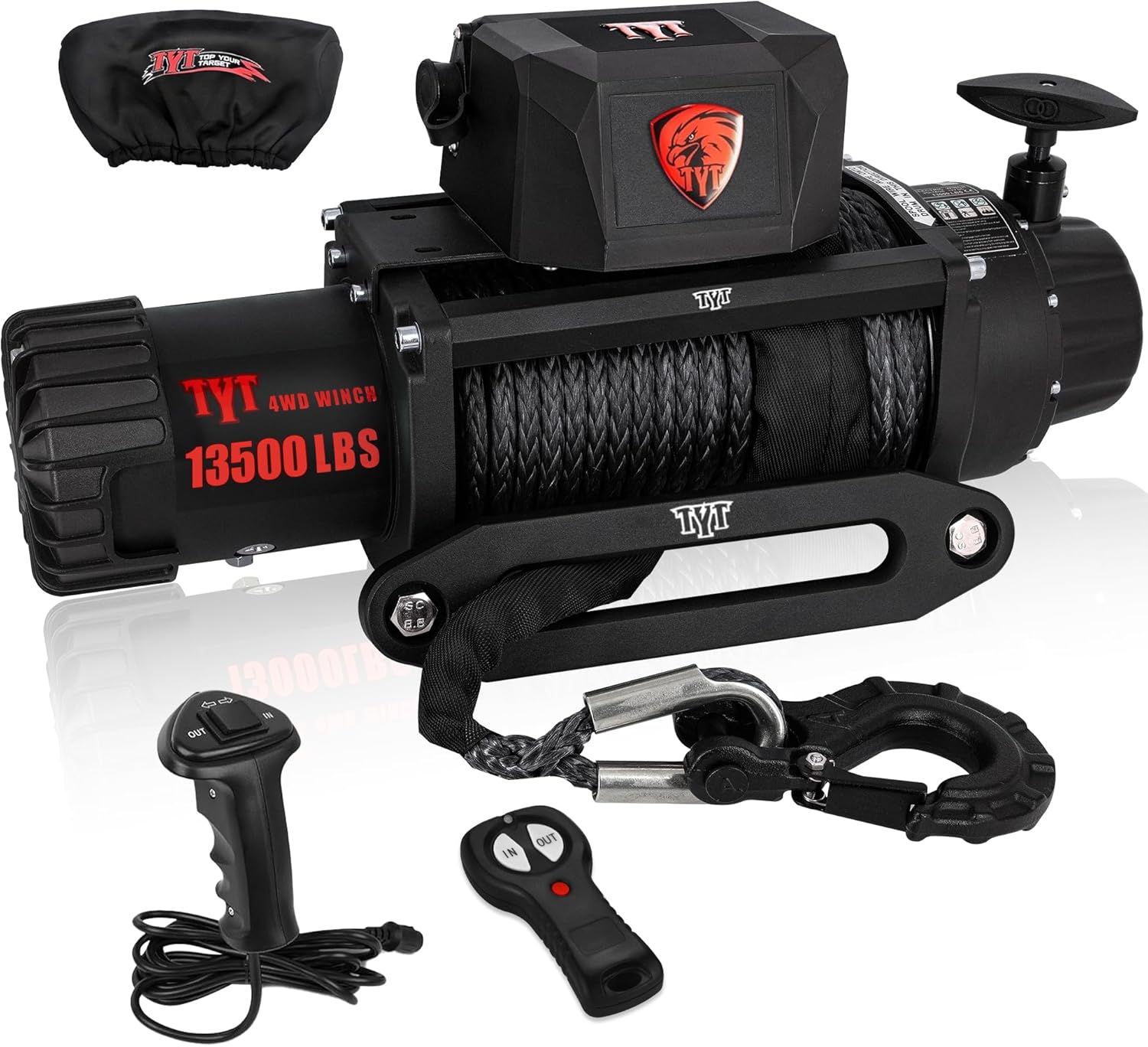 TYT T1 Series Winch 13500 lb Electric Winch with Synthetic Winch Rope ...